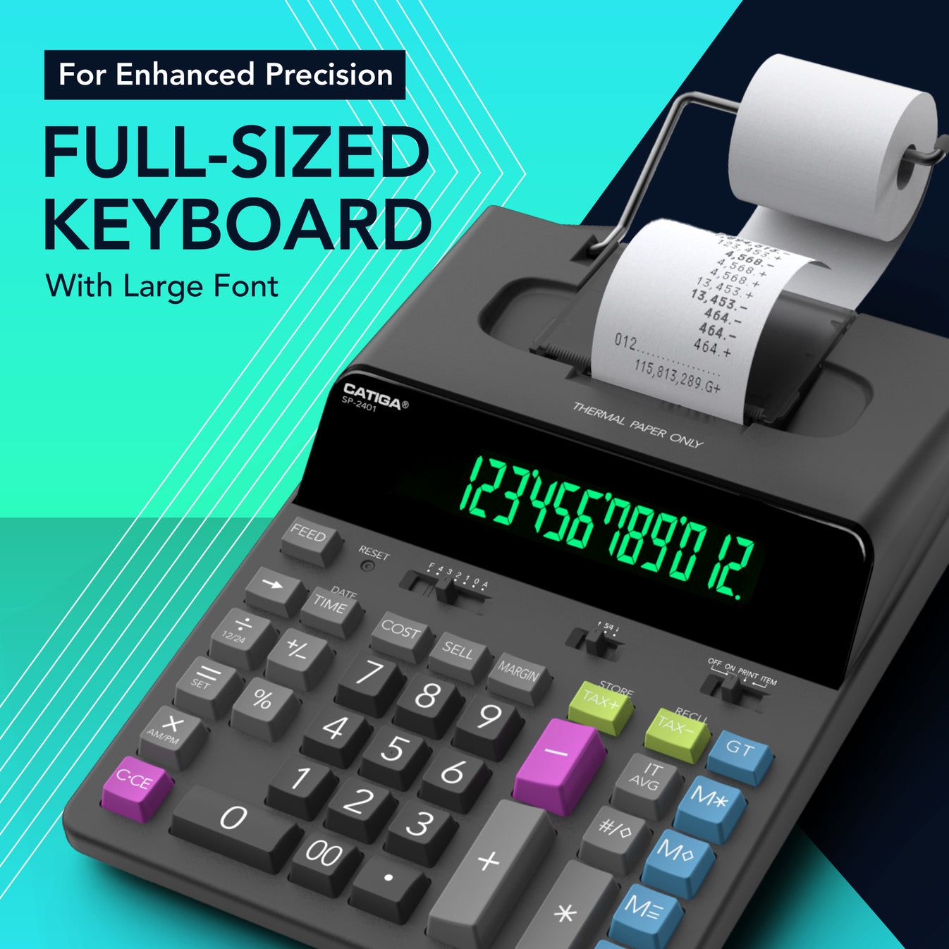 SP-2401 Ink-Free 12 Digit Thermal Printing Calculator – CATIGA
